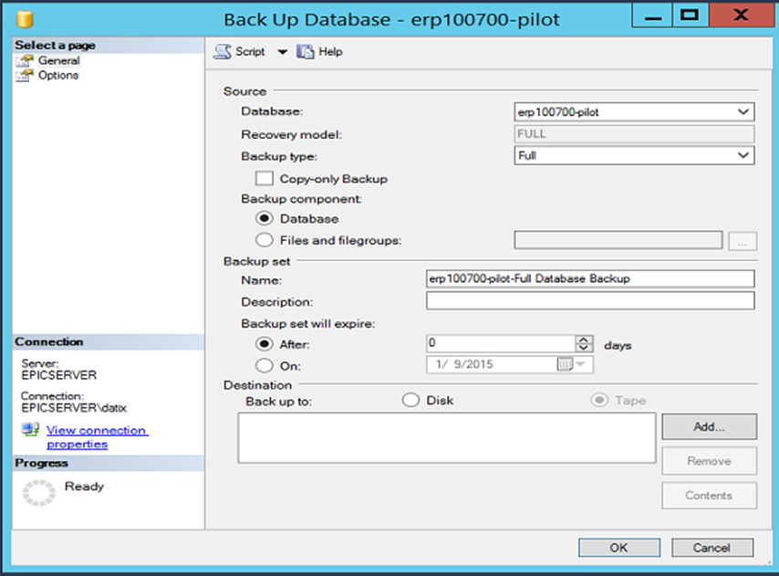 How to Backup and Restore Epicor 10 Database